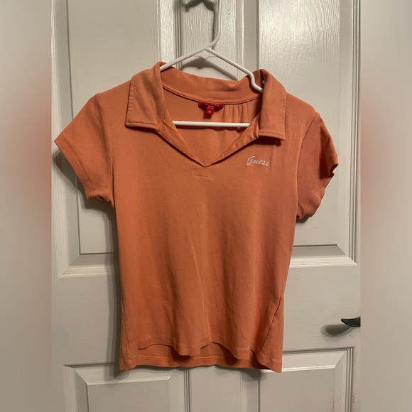 Guess | Tops | Peach Collared Shirt By Guess Xl | Poshmark